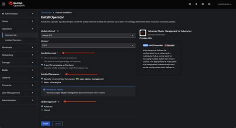 Red Hat Openshift Installation Of Advanced Cluster Management For Kubernetes Acm Vmattroman