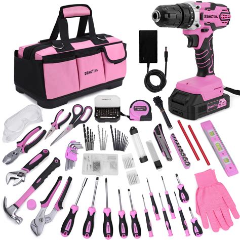 Kingtool 267 Piece Tool Kit Set Pink Tool Set With 21v Crodless Pink