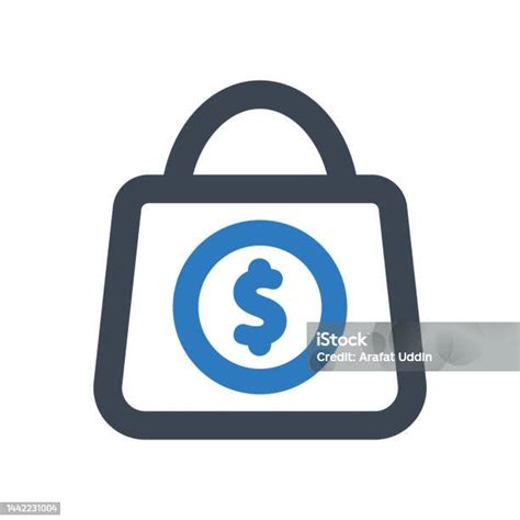 구매 아이콘벡터 일러스트 레이 션입니다 가방 구매 지불 구매 쇼핑 쇼핑 돈 지불 선 개요 아이콘 Po에 대한 스톡 벡터 아트 및