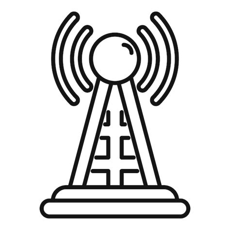 Premium Vector Telecommunication Tower Transmitting Radio Waves Icon