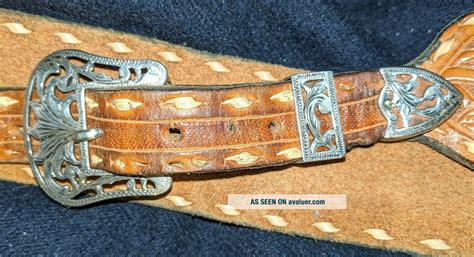 Vintage Silver Vogt Mexico Sterling Silver Engraved Ranger Belt Buckle
