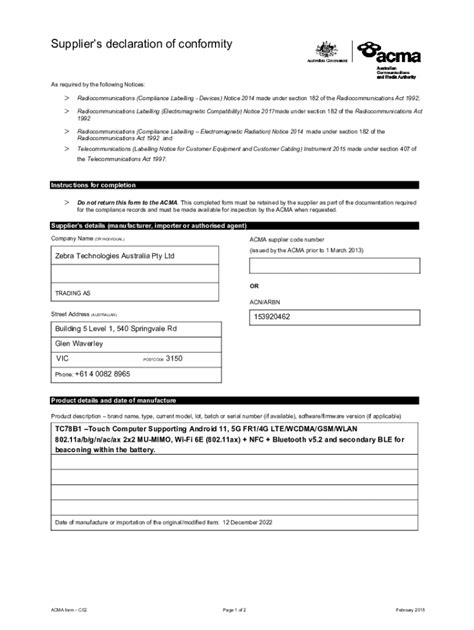 Fillable Online Suppliers Declaration Of Conformity Arduino