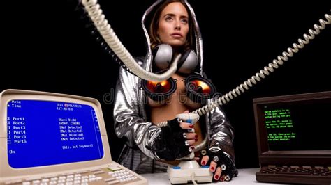 Woman With Crazy Costume Using Arcade Joystick Stock Video Video Of Office Communication