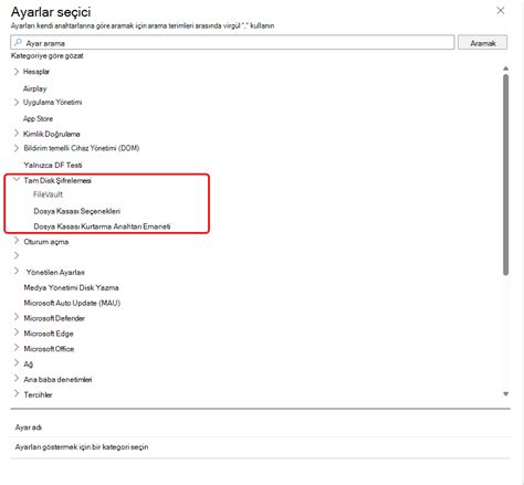 macos filevault disk şifrelemesini intune ilkesiyle şifreleme