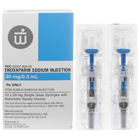 Rx Item Enoxaparin 30mg03ml Syringe 10 By Actavis Pharma