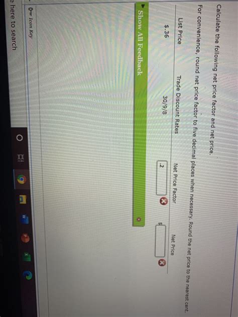 Calculate The Following Net Price Factor And Net