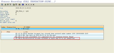 Fv60 Bdc Error Reconciliation Account And Or Short Sap Community