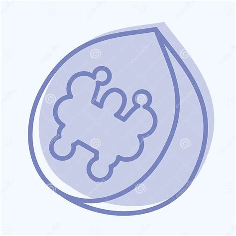 Icon Walnut Suitable For Nuts Symbol Two Tone Style Simple Design Editable Design Template