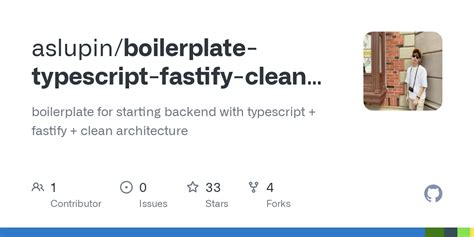 Github Aslupinboilerplate Typescript Fastify Clean Architecture