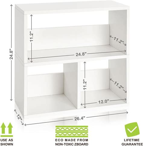 Way Basics Collins Cubby Bookshelf And Bookcase Organizer White Tool Free Assembly And