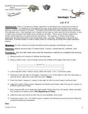 Geologic Time Lab Earth Environmental Science Name Unit Earths History Period Geologic Time