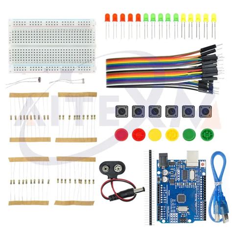 Starter Kit For Uno R3 Mini Breadboard Led Jumper Wire Button For