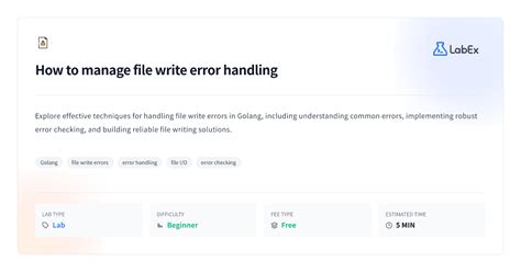 How To Manage File Write Error Handling Labex