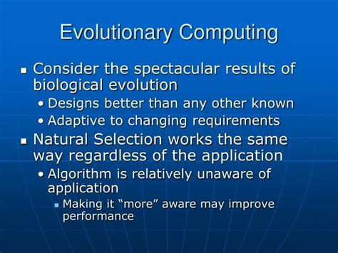 Ppt Evolutionary Computing Powerpoint Presentation Free Download