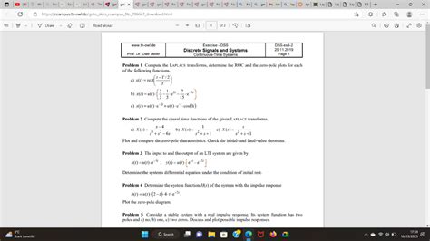 Solved Problem 1 Compute The LAPLACE Transforms Determine Chegg Com