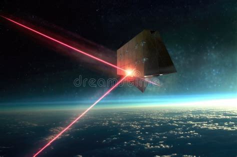 Laser Communication System On A Satellite Stock Illustration