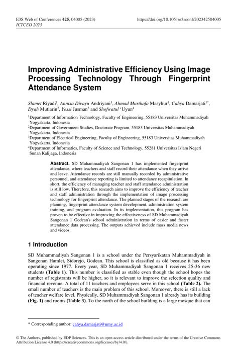 Pdf Improving Administrative Efficiency Using Image Processing