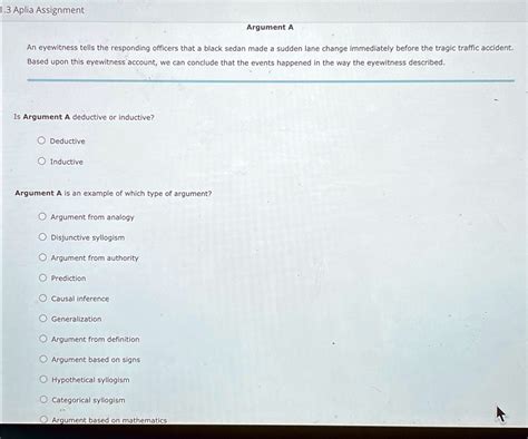 Solved 3 Aplia Assignment Argument A An Eyewitness Tells The