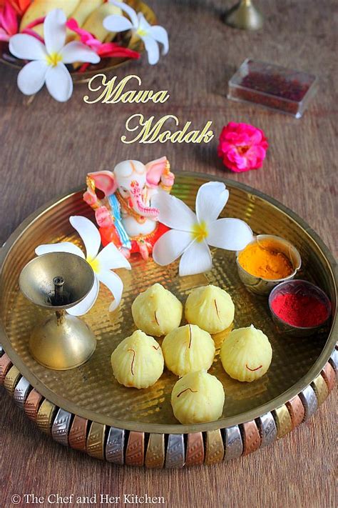 The Chef And Her Kitchen Mawa Modak Khoya Modak Easy Modak Recipe