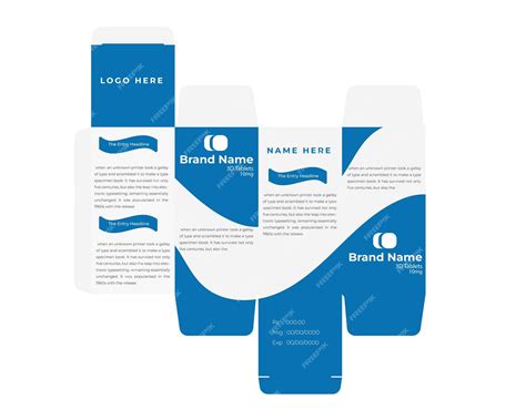 상자 디자인을 위한 포장 템플릿 프리미엄 벡터