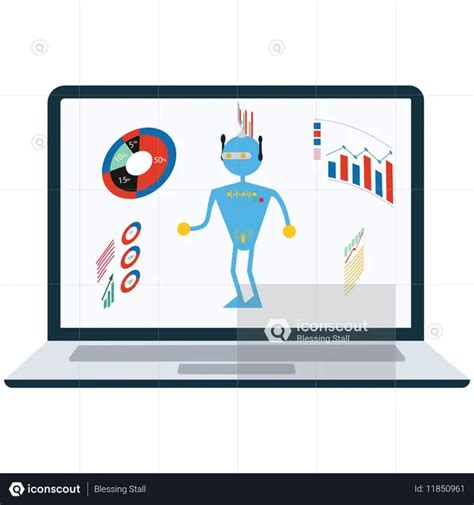 Online Robot Analysis Chart On Laptop Illustration Free Download Science And Technology