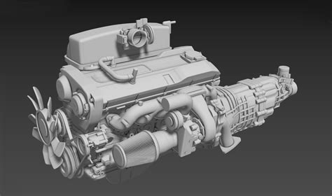 Artstation Rb25det Engine 124 Scale Model