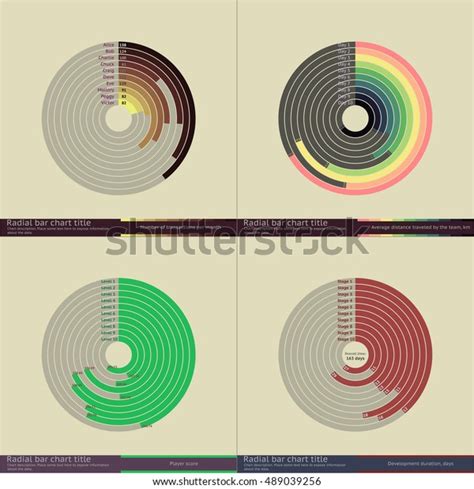 Abstract Radial Bar Charts Set Dummy Stock Vector Royalty Free Shutterstock