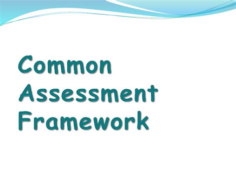 Common Assessment Framework Caf Overview