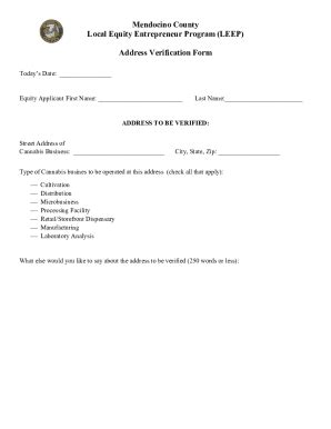 Fillable Online Address Verification Form Elevateimpactmendo Com Fax Email Print PdfFiller