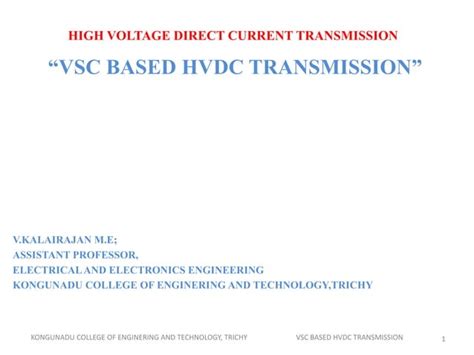 Vsc Based Hvdc Transmission Pptx Computer Networking Computing