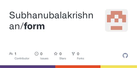 GitHub Subhanubalakrishnan Form GitHub Subhanubalakrishnan Form