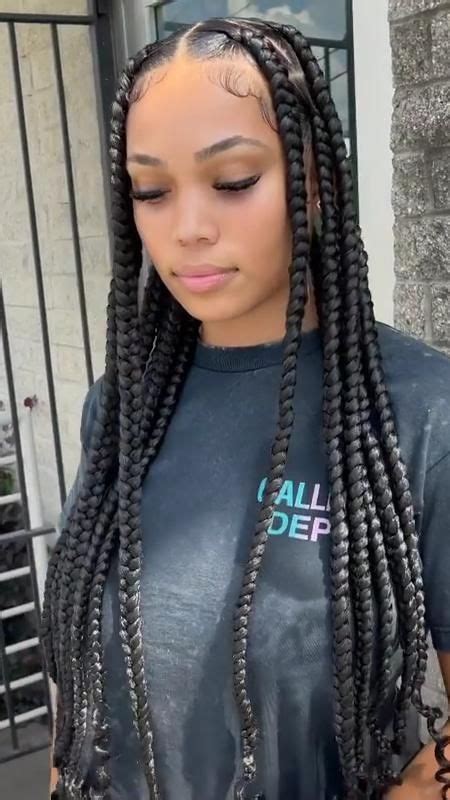 Jumbo Box Braids Try These Ideas Box Braids Styling Big Box Braids