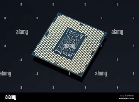 Intel Core I Processor Cpu Closeup Isolated On Black Stock Photo Alamy