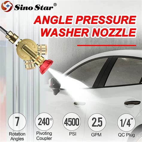 압력 세척기 노즐용 거터 클리너 부착 피벗 커플러 7 각도 240 도 회전 14 인치 퀵 커넥트 4500psi