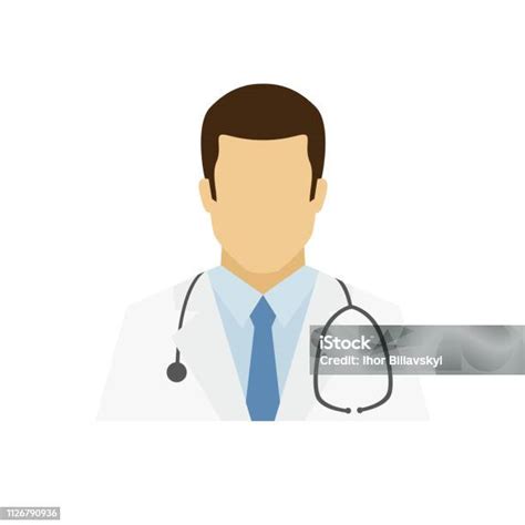 의사가 아바타 아이콘 직업 로고입니다 남성 캐릭터입니다 전문 옷 한 남자가 있다입니다 사람들이 전문가 평면 간단한 벡터
