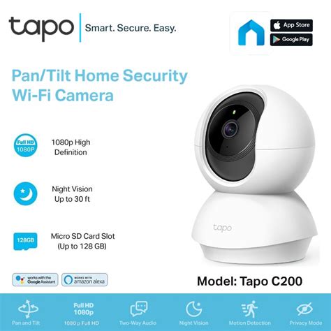 Tp Link Tapo Security Camera 360° คมชัด 1080p กล้องวงจรไร้สาย Wifi Wirless Ip Camera รุ่น C200