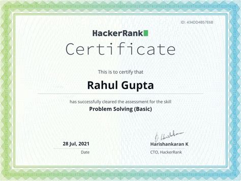 Hackerrank Problemsolvingskills Certificate Rahul Gupta