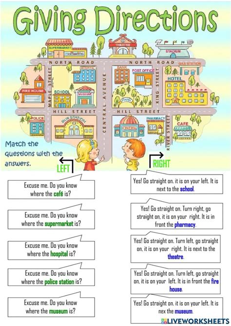 Giving Direction Online Worksheet For High School English Lessons