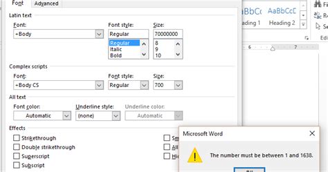 What Is The Maximum Font Size You Can Apply For Any Character In Ms Word