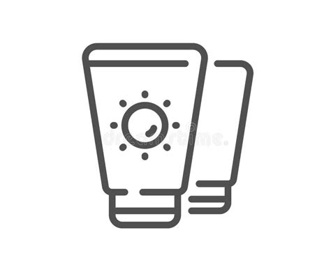 Sunscreen Line Icon Sun Cream Sign Vector Stock Vector Illustration Of Simple Flat 256473373