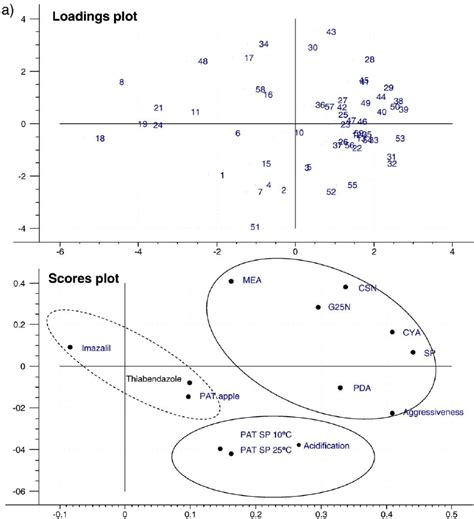 Projection Of The Isolates Scores Plots And Initial Variables Download Scientific Diagram