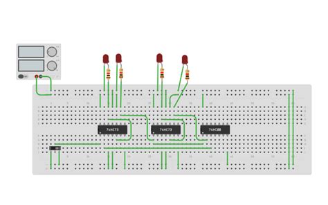 Circuit Design Decade Counter Tinkercad