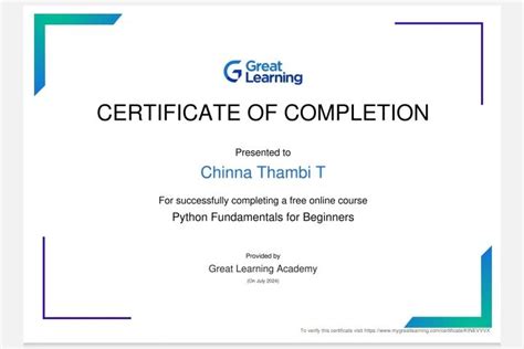 Chinna Thambi On Linkedin Greatlearning Python Programming Coding Learning Achievement