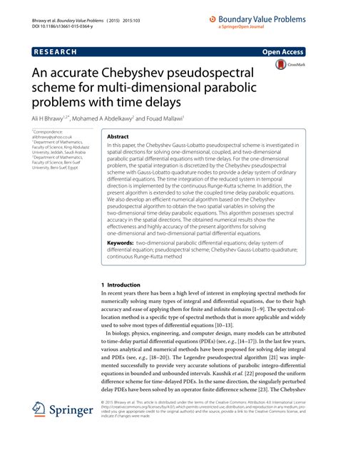 Pdf An Accurate Chebyshev Pseudospectral Scheme For Multi Dimensional Parabolic Problems With