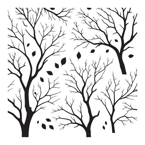 Naked Tree Vector Silhouette Black Color A Dead Tree Vector Silhouette Tree Branches