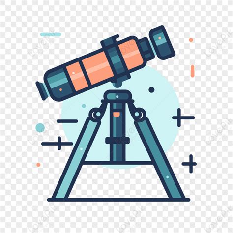 플랫 스타일 일러스트의 망원경 아이콘 벡터개요ui Png 일러스트 무료 다운로드 Lovepik