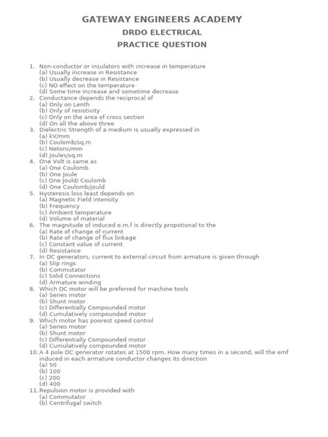 Drod Electrical Pdf Electric Motor Electrical Resistance And Conductance
