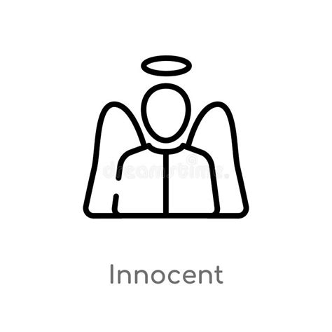 Outline Innocent Vector Icon Isolated Black Simple Line Element