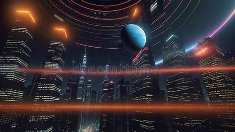 Futuristic Urban Animation In Neon Style Ai Generated Cinematic Video Stock Video Video Of