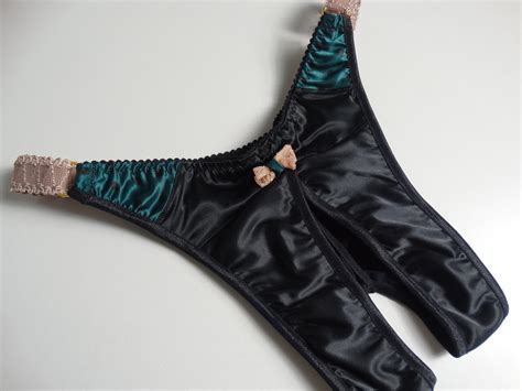Open Panties Crotchless Sexy Erotic Silk Bikini Satin Lingerie Etsy